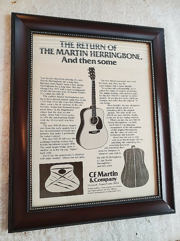 1976 Martin Guitars Promotional Ad Framed Introduction Of | Reverb