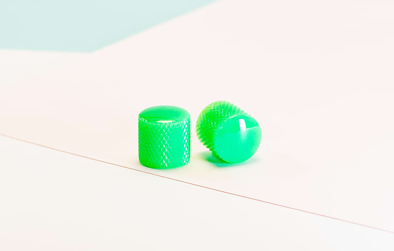 Neon Green Knurled Knob Duo | Reverb
