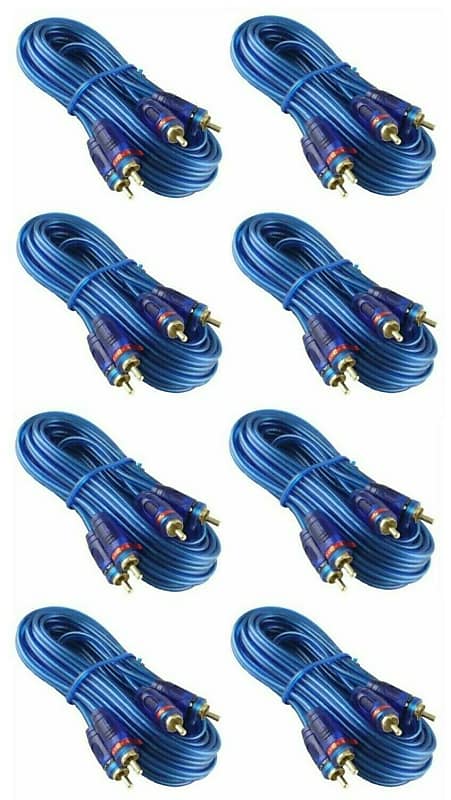 8 Raptor (Metra) 20' Neon Blue Series RCA Audio Cable | Reverb