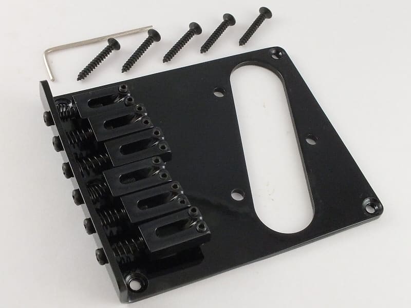 Modern Black Telecaster Bridge 6 Individual Adjustable Bridge | Reverb