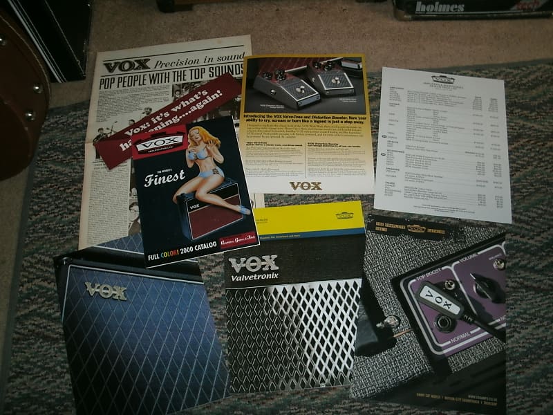 5 NOS Vox catalogs, 1 promo sheet, 1 dealer price list, amps, | Reverb