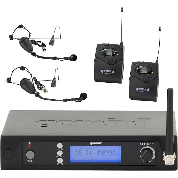 Gemini UHF-6100HL Dual Lavalier Wireless Headset System | Reverb