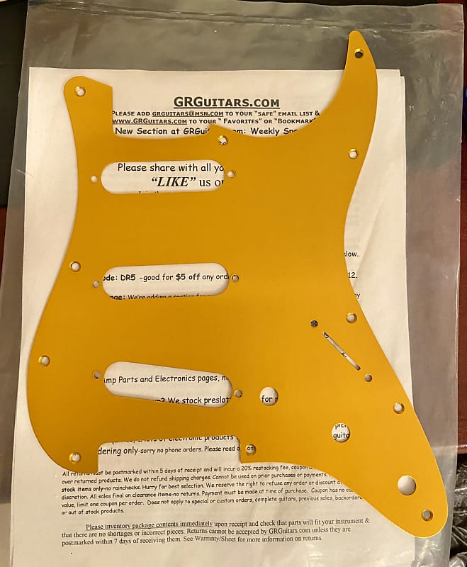 Fender Stratocaster Gold anodized pickguard | Reverb