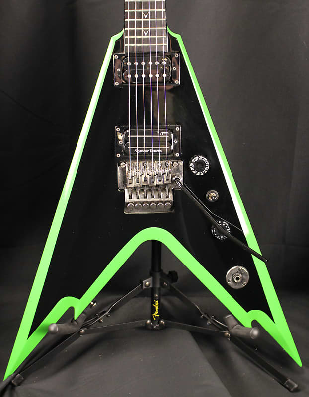2007 Dean Dimebag Razorback V Electric Guitar Two Tone Black | Reverb