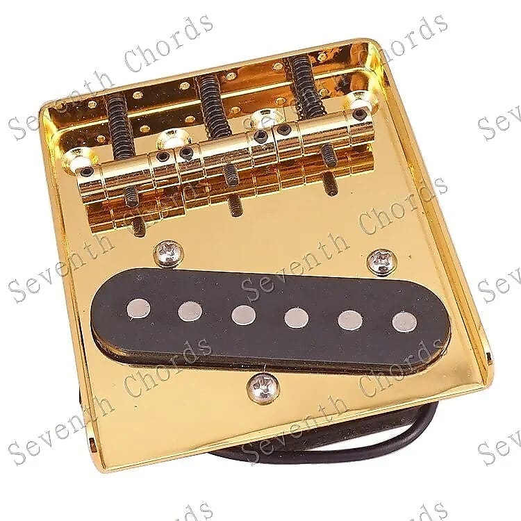 Golden Tele Style Guitar Ashtray Fixed Bridge with Pickup | Reverb UK