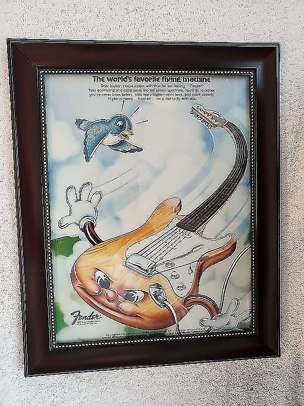 1972 Fender Guitars Promotional Ad Framed Stratocaster | Reverb