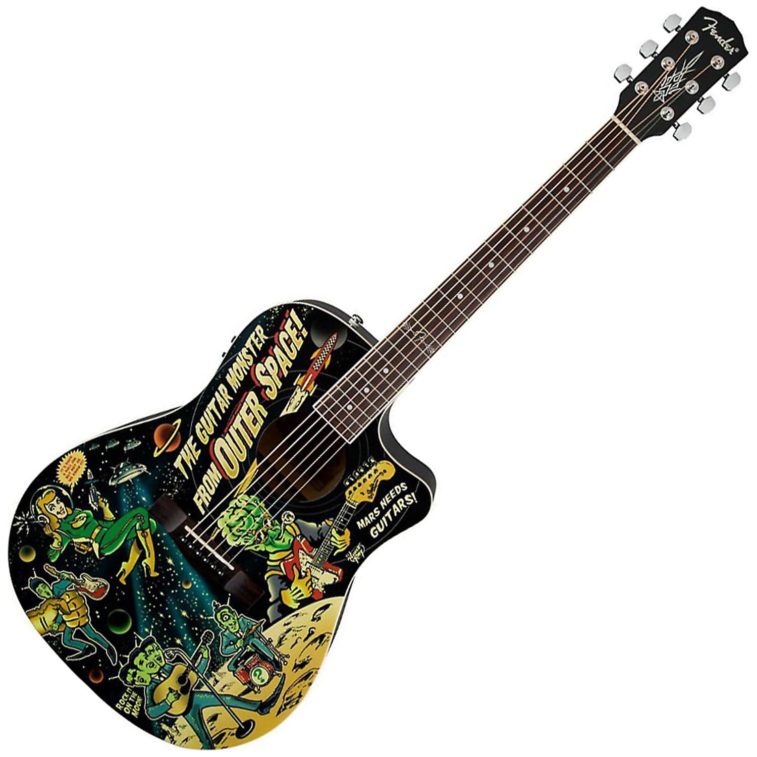 Fender Vince Ray Outer Space Dreadnought Graphic | Reverb