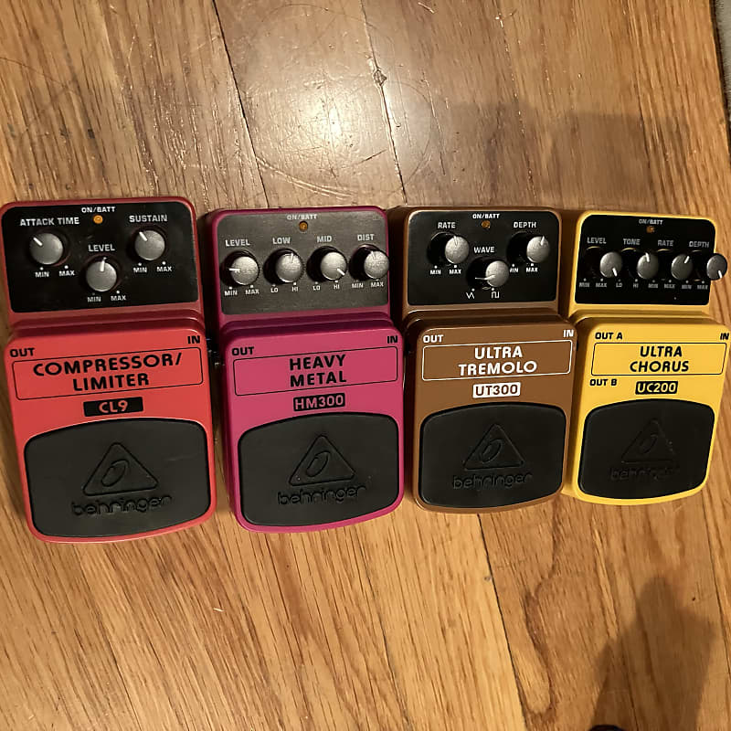 Behringer Guitar Pedal Lot - distortion, tremolo, chorus, | Reverb