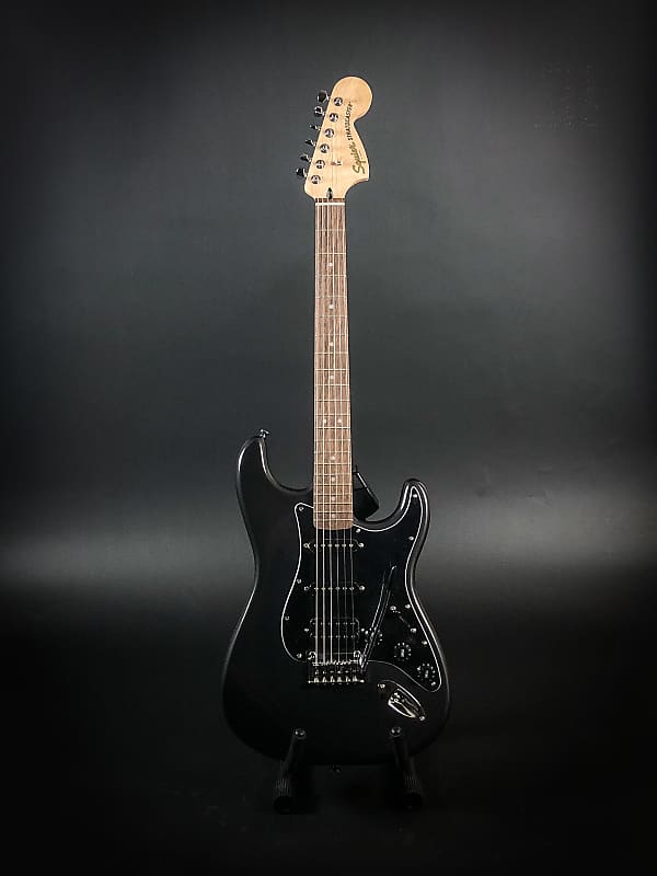 Squier Affinity Stratocaster - Charcoal with Black Pickgaurd | Reverb