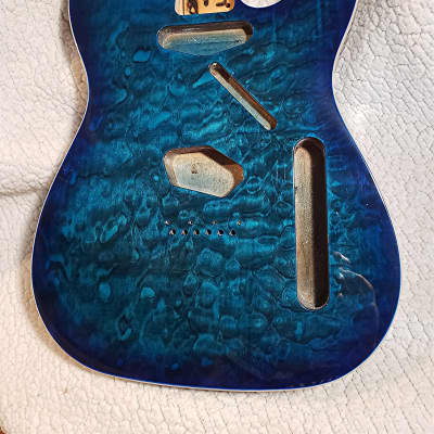 MY last quilt maple top body in dark blue clouds for Tele | Reverb
