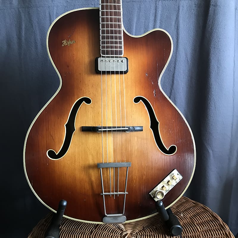 Hofner 457 S E1 1962 brwonburst archtop guitar with | Reverb España