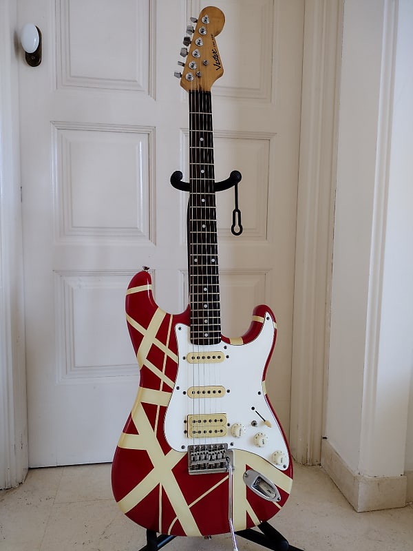 Vester Stage Series HSS Superstrat 80s Red stripe EVH Eddie | Reverb