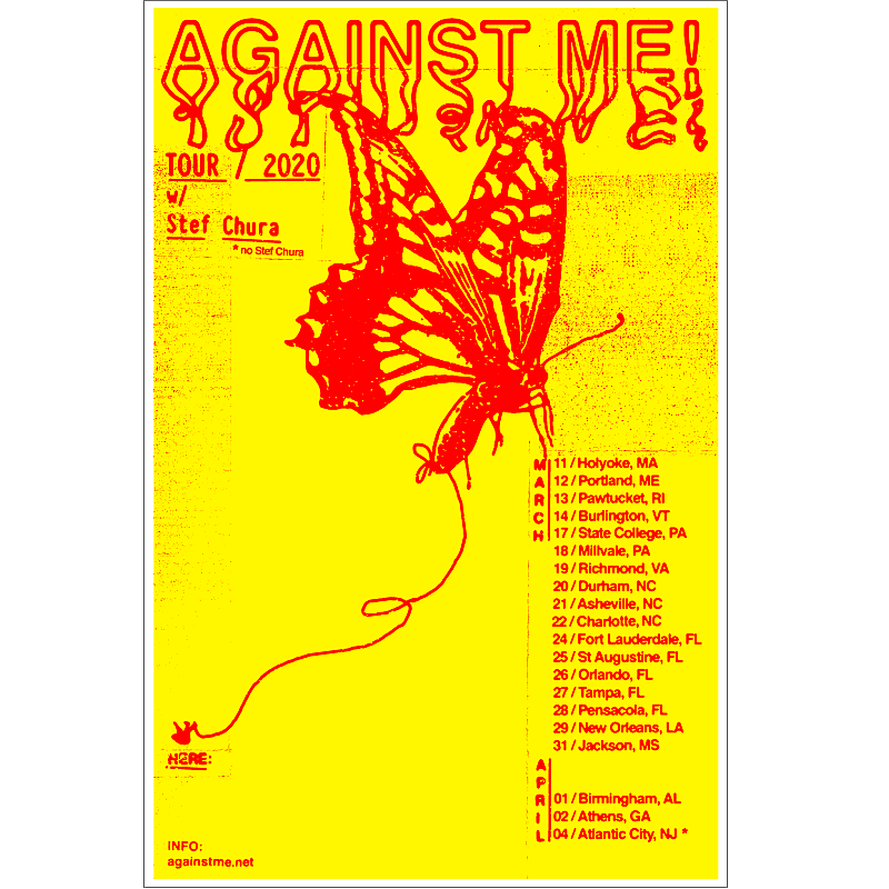 AGAINST ME! Spring 2020 Tour Ltd Ed New RARE Poster Display! | Reverb