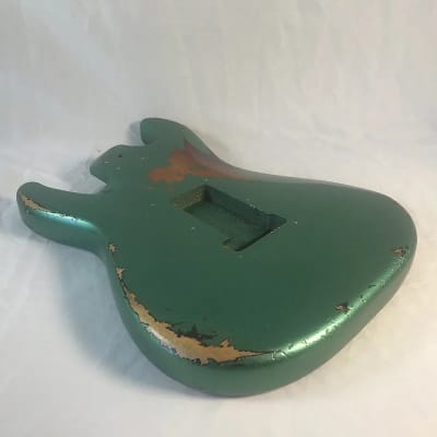 Deluxe Strat Body British Racing Green over Sunburst Relic'd! | Reverb