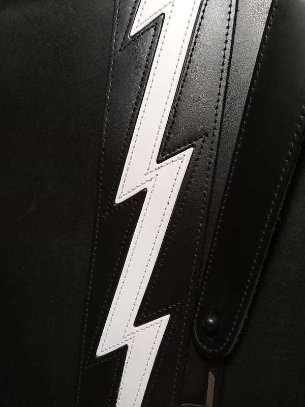 Perris leathers ltd Lightning leather strap 2015 - Black / | Reverb