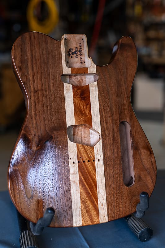 Handmade Walnut, Mahogany, & Maple Telecaster Body | Reverb