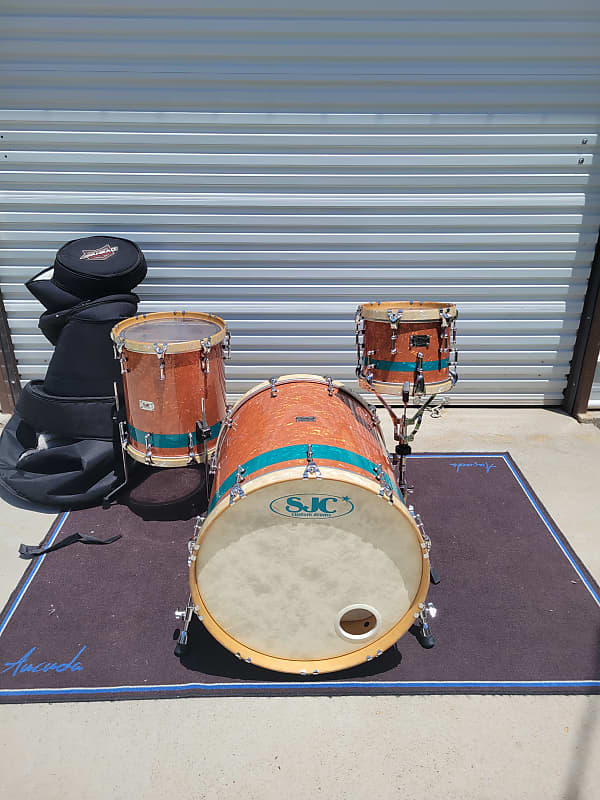 SJC Custom 3 Piece Drum Shell Pack 10x8/14x16/22x24 W/ Ahead | Reverb