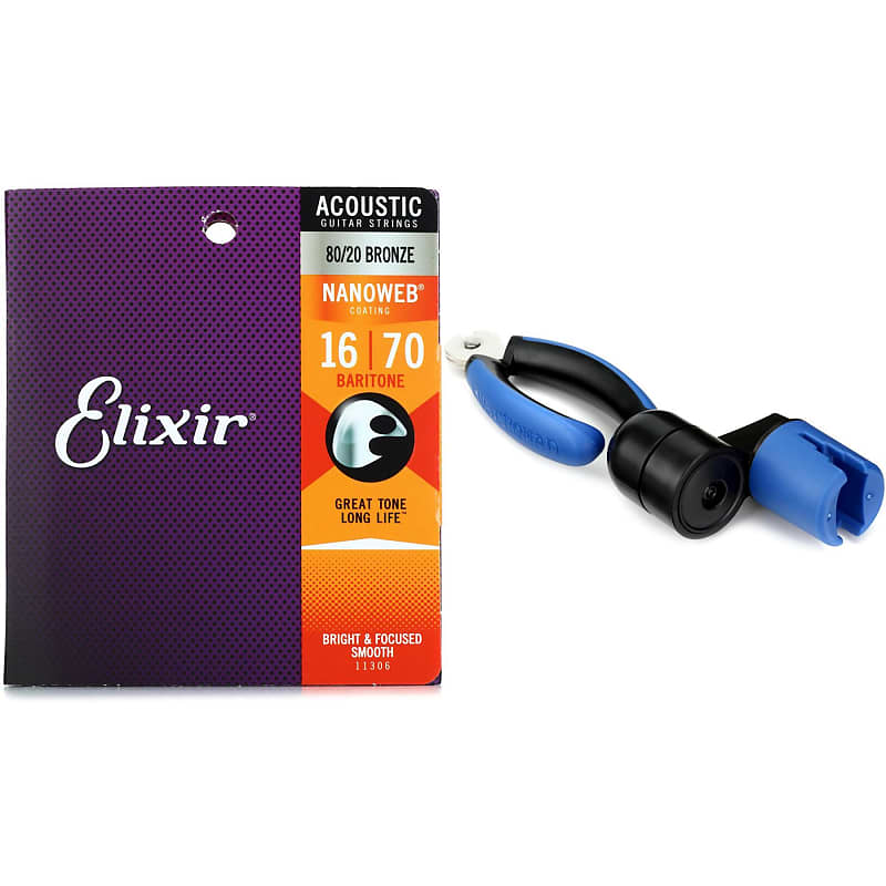 Elixir Strings 11306 Nanoweb 80/20 Acoustic Baritone Guitar | Reverb