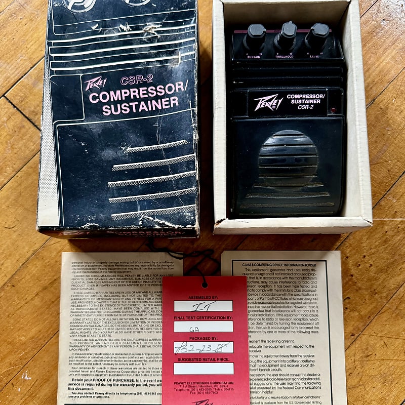 Peavey CSR-2 Compressor/Sustainer - Original Box + Paperwork! | Reverb