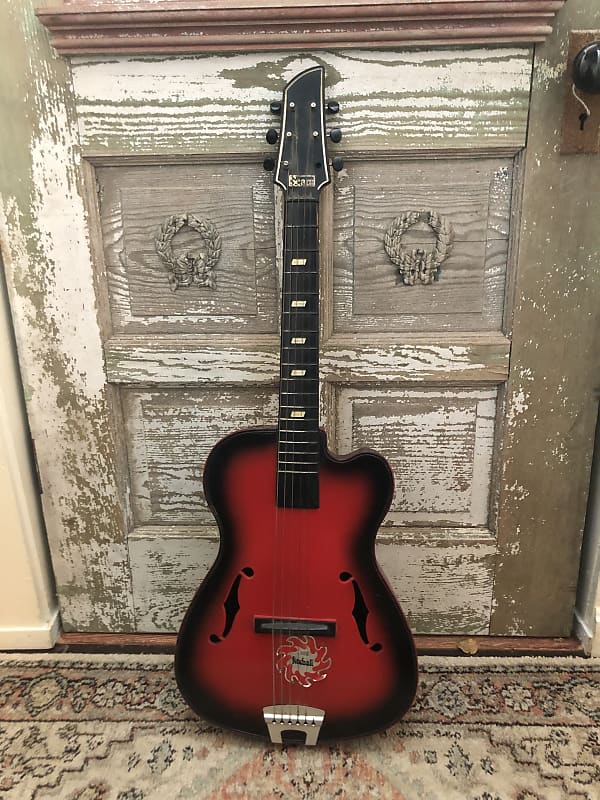 Sears Fireball Toy Guitar 1960s Red & Black Burst | Reverb