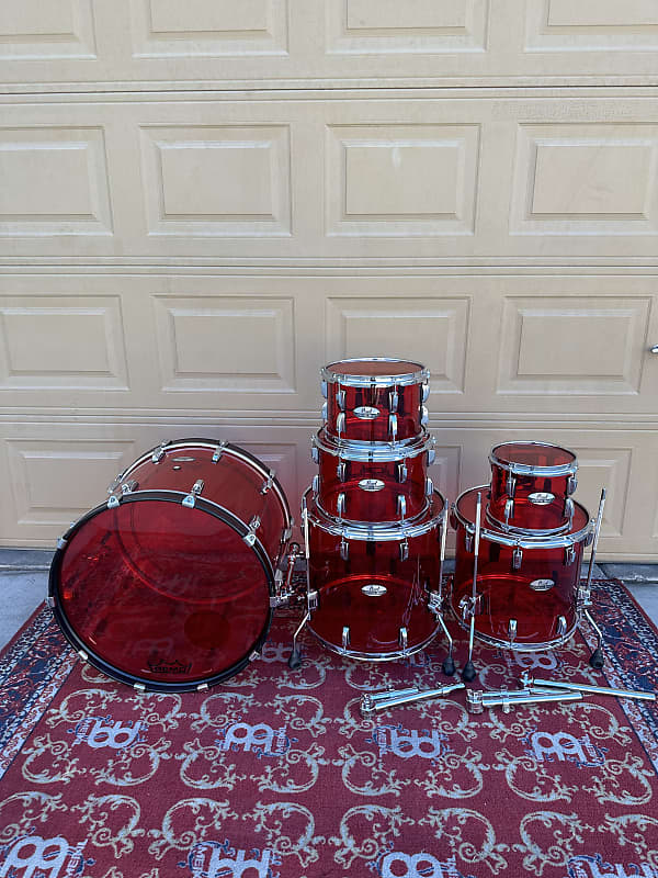 Pearl Crystal Beat Ruby Red 6 piece drum set / shell pack | Reverb