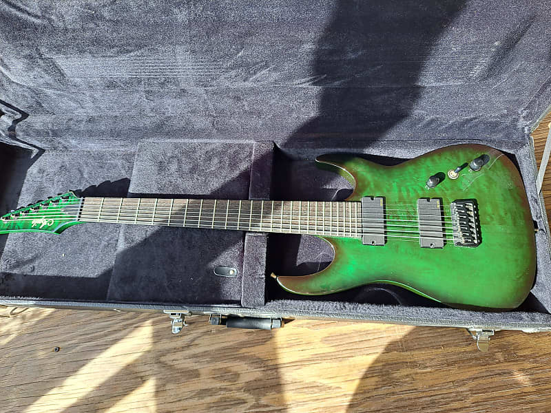 Agile Septor Elite 727 EB EMG Tribal Green 7 string | Reverb