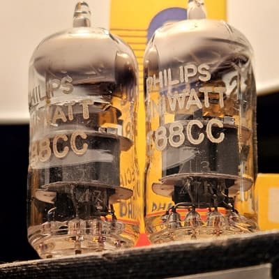 Matched pair Philips Amperex E88CC ECC88 Pinched Waist D | Reverb