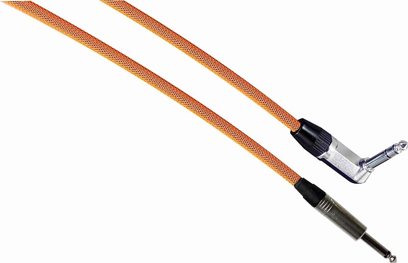 NEON ORANGE Designer Series Guitar Cables Straight to Right | Reverb