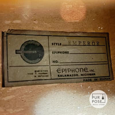 【Rare】Epiphone Emperor "Blue label" 1970s - Made in Japan | Reverb