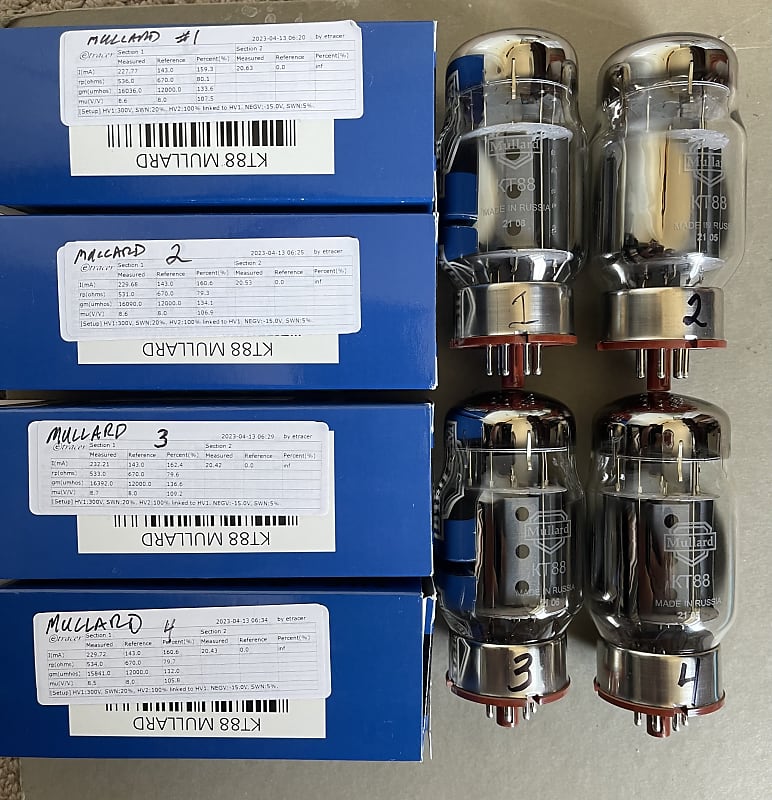 Mullard KT88 Matched Quad set of tubes | Reverb