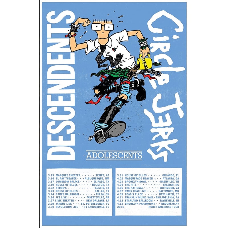 DESCENDENTS | CIRCLE JERKS | ADOLESCENTS Spring Tour 2024 Ltd | Reverb
