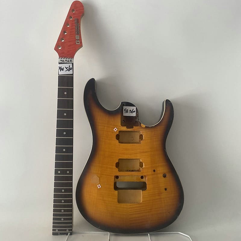 GM Maple Wood Guitar Neck with Basswood Body Tiger Maple Top | Reverb