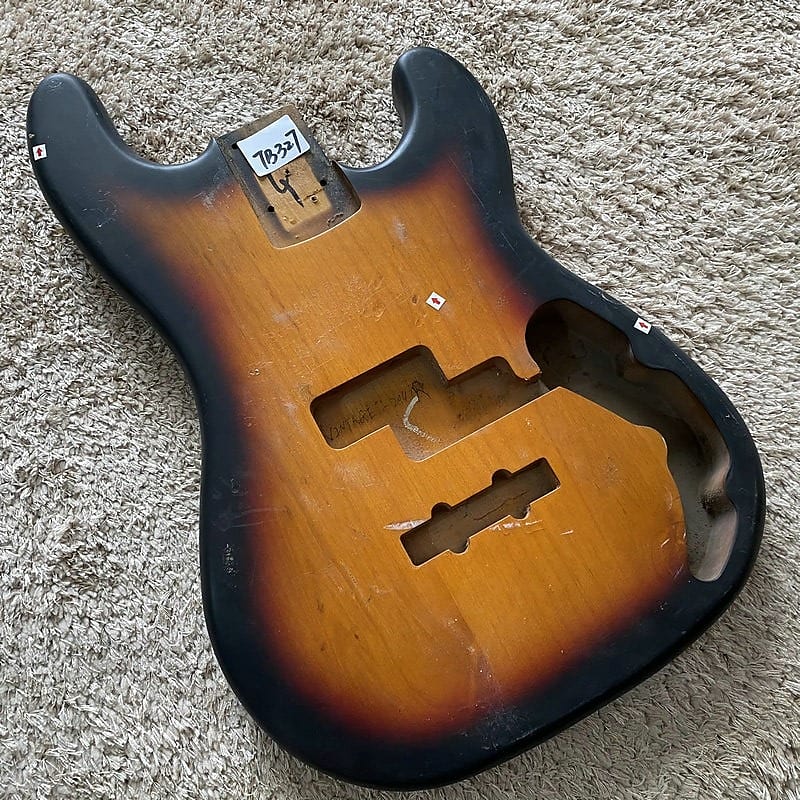 Precision Bass Style Alder Wood Body in Tobacco Burst Finish | Reverb