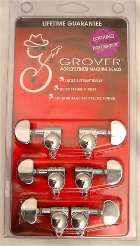 Grover 106 C . 3 on a side- large, self lock gears in Chrome | Reverb