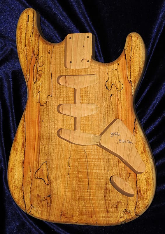 Flamed Spalted Maple Top / Wild Cherry Strat body Standard | Reverb