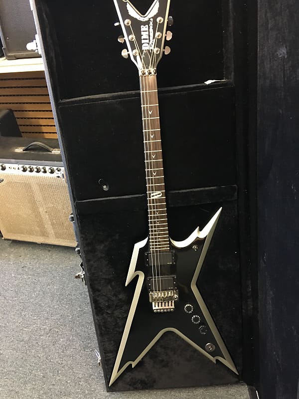 Dean Dime Razorback Black/Silver EMG Floyd Rose OHSC | Reverb