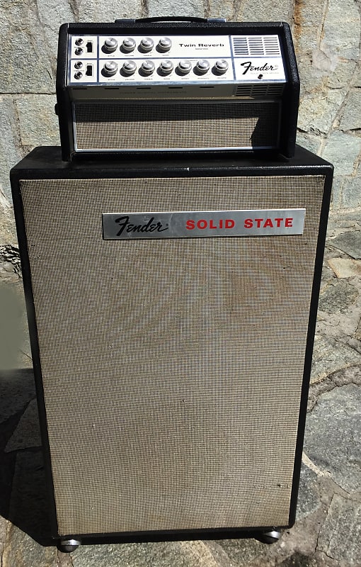Fender Twin Reverb SOLID STATE HEAD+BOX 1969 Silver Face | Reverb
