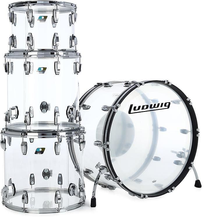 Ludwig Vistalite Zep 4-piece Shell Pack - Clear | Reverb