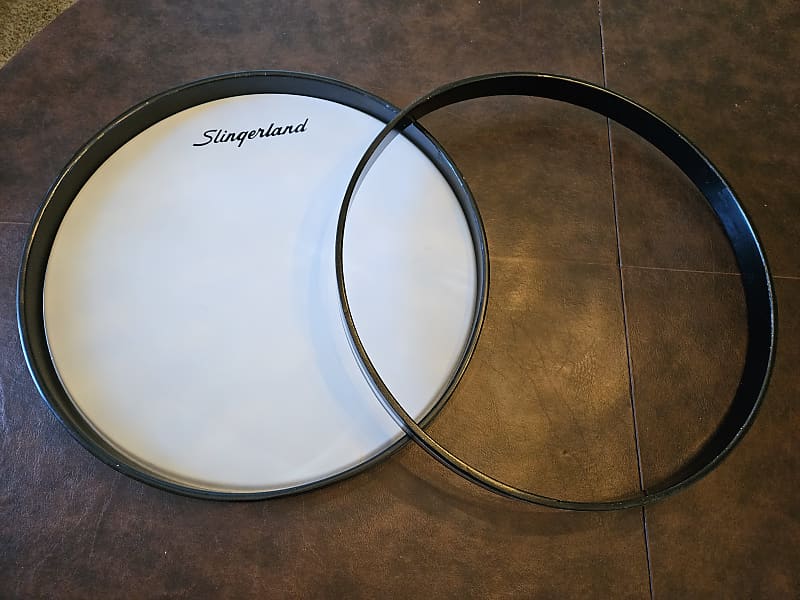 Slingerland 20" Bass Drum Hoops 60s 70s - Black Wood with | Reverb