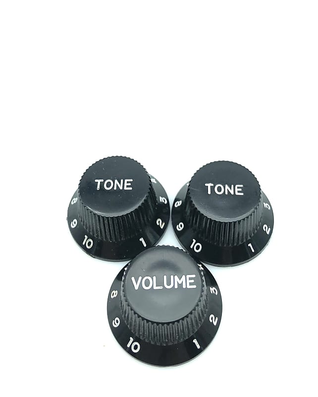 Stratocaster Style Knobs Set Black | Reverb
