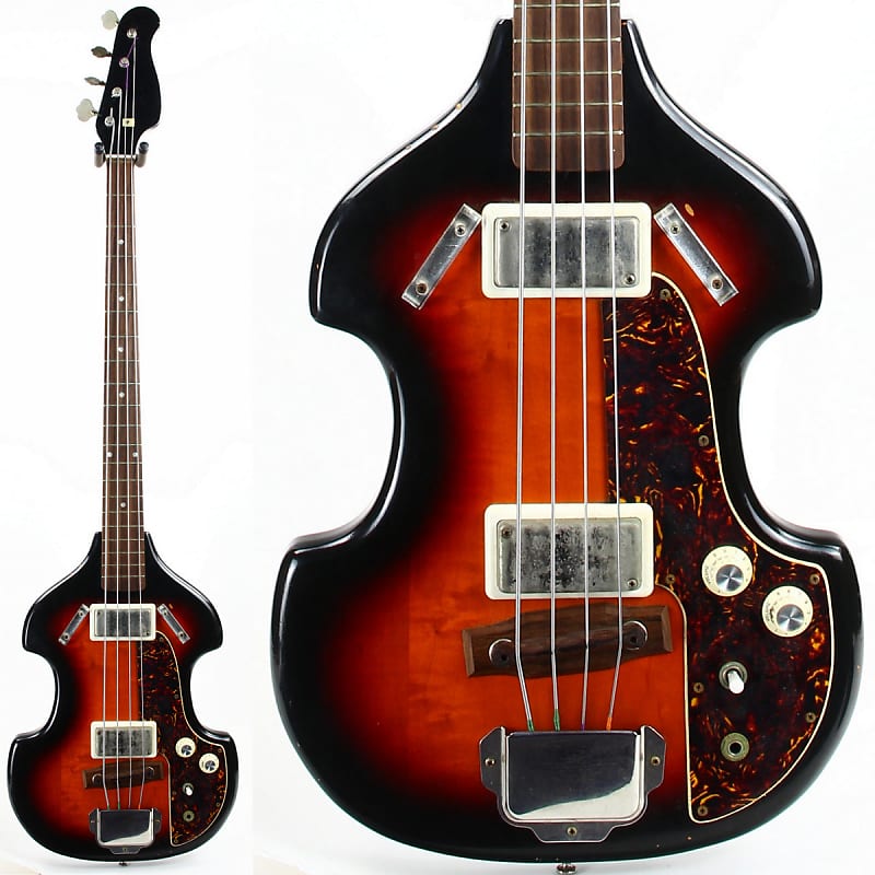 1960s SUPRO Airline Violin Bass Guitar One Owner w/ Photo! 2 | Reverb