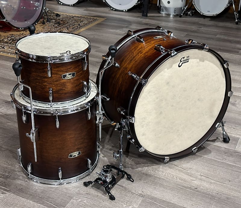 Used Pearl Wood/Fiberglass 3pc Drum Set Satin Cococa Burst | Reverb