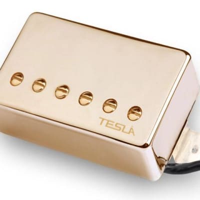 Tesla PLASMA-X1 Humbucker Guitar Pickup. Neck. Gold. Made in | Reverb