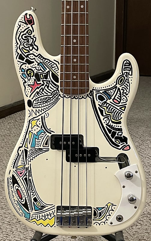 Custom painted Fender Squier Precision Bass | Reverb