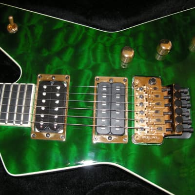 Jackson Explorer 1995-Jade transparent Green gold hardware , | Reverb