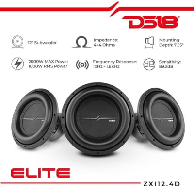 DS18 ZXI High Excursion 2000 Watts 4 Ohm 12" Subwoofer - | Reverb