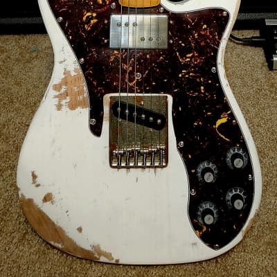 Fender Telecaster deluxe Heavy relic Swamp Ash white | Reverb