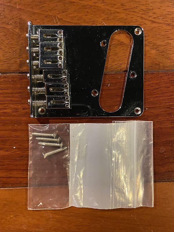 Squier Tele top load Bridge Used - Chrome | Reverb