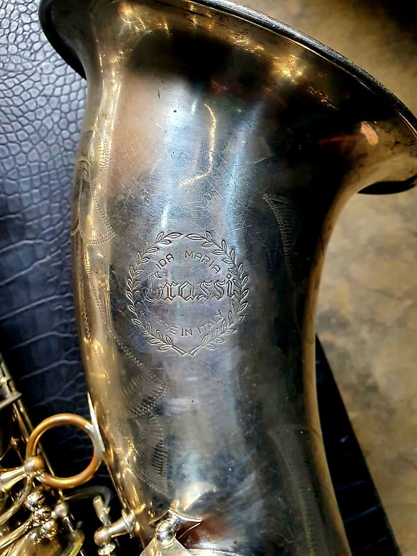 Ida Maria Grossi Baritone professional saxophone in silver | Reverb