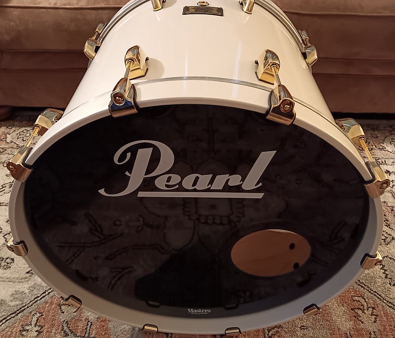Pearl Masters Custom Extra 22x18 Bass Drum Opal White With | Reverb